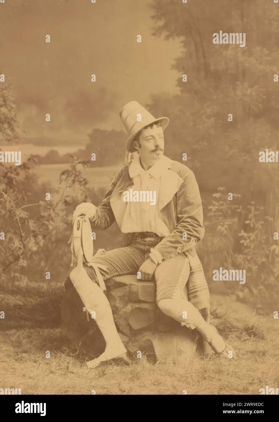 Portrait of an actor, sitting in a landscape setting, referred to as ...