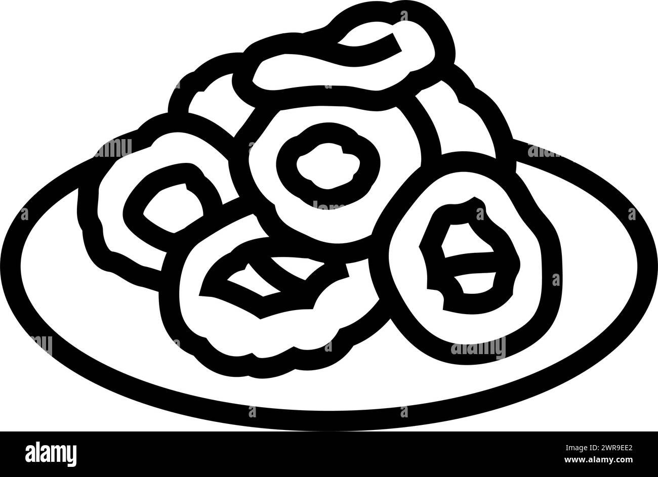 Calamari Rings Sea Cuisine Line Icon Vector Illustration Stock Vector Image And Art Alamy