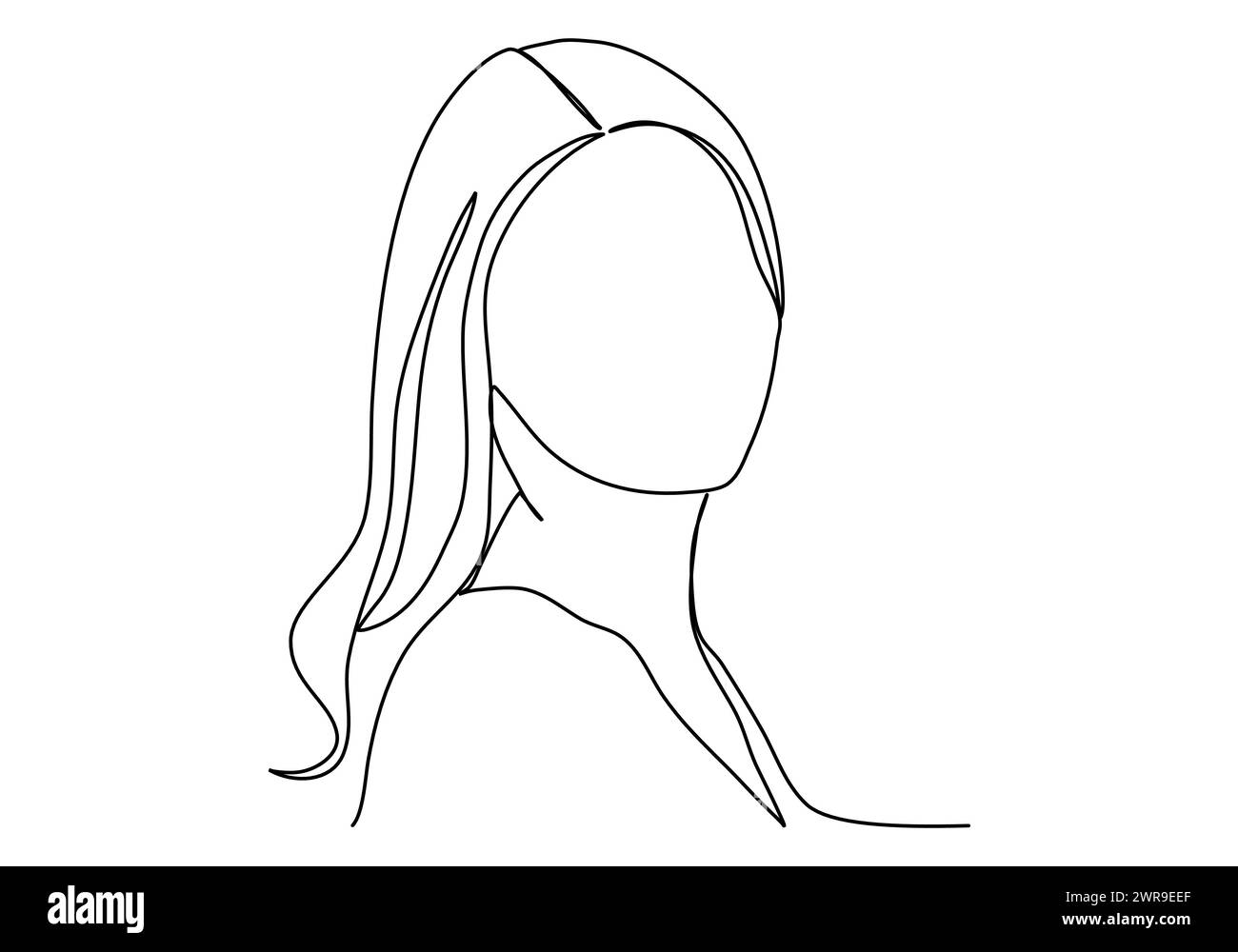 Woman, one line drawing vector illustration Stock Vector Image & Art ...