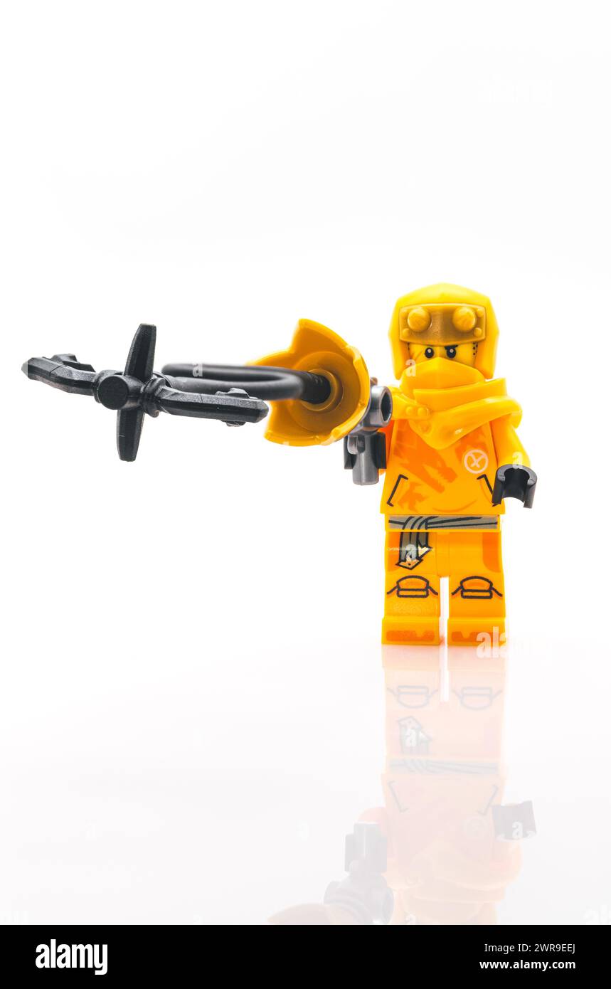 Arin lego ninjago minifigure toy with reflection Stock Photo - Alamy