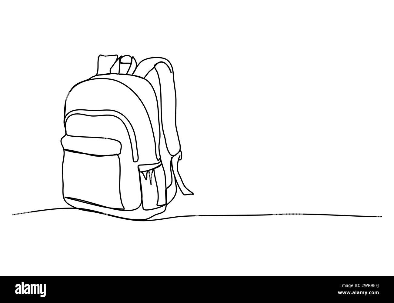 Backpack, one line drawing vector illustration Stock Vector Image & Art ...