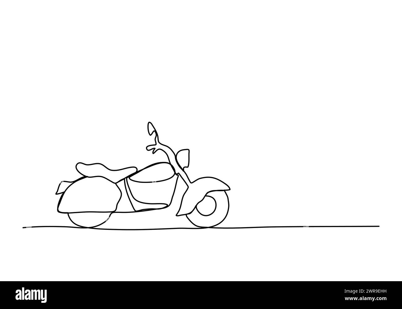 Motorcycle. One line drawing vector illustration Stock Vector Image ...