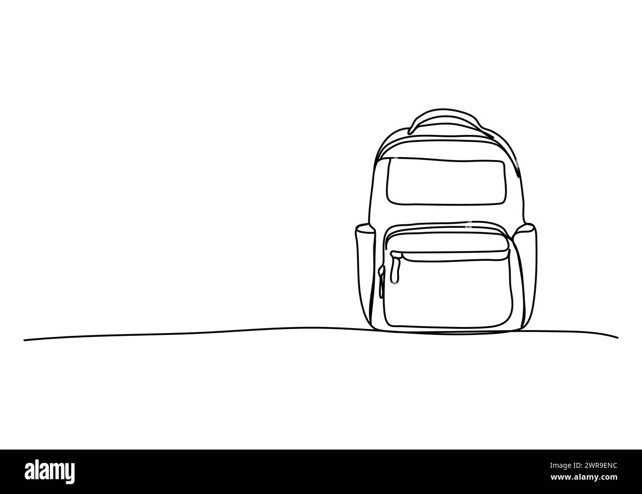 Backpack, one line drawing vector illustration Stock Vector Image & Art ...