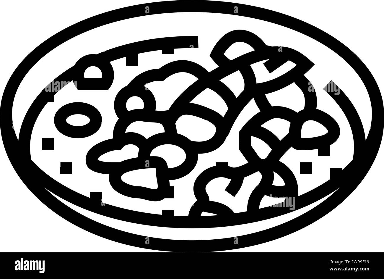 fish stew sea cuisine line icon vector illustration Stock Vector Image ...