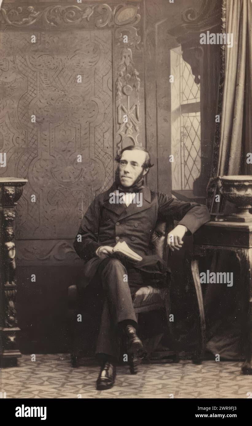 Portrait of a man with newspaper, This photo is part of an album ...