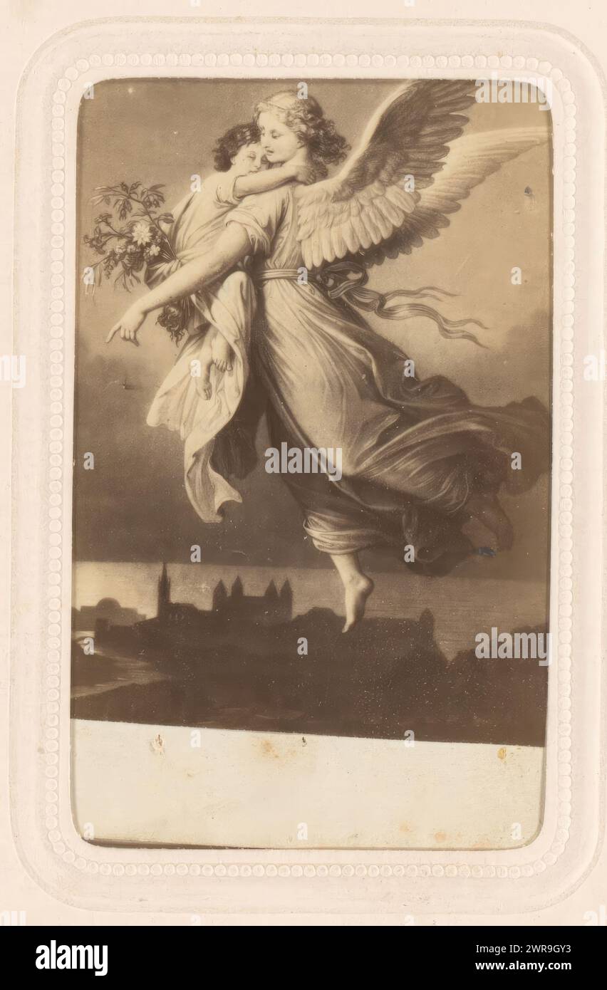 Photo reproduction of a painting of an allegory of night, depicting a ...