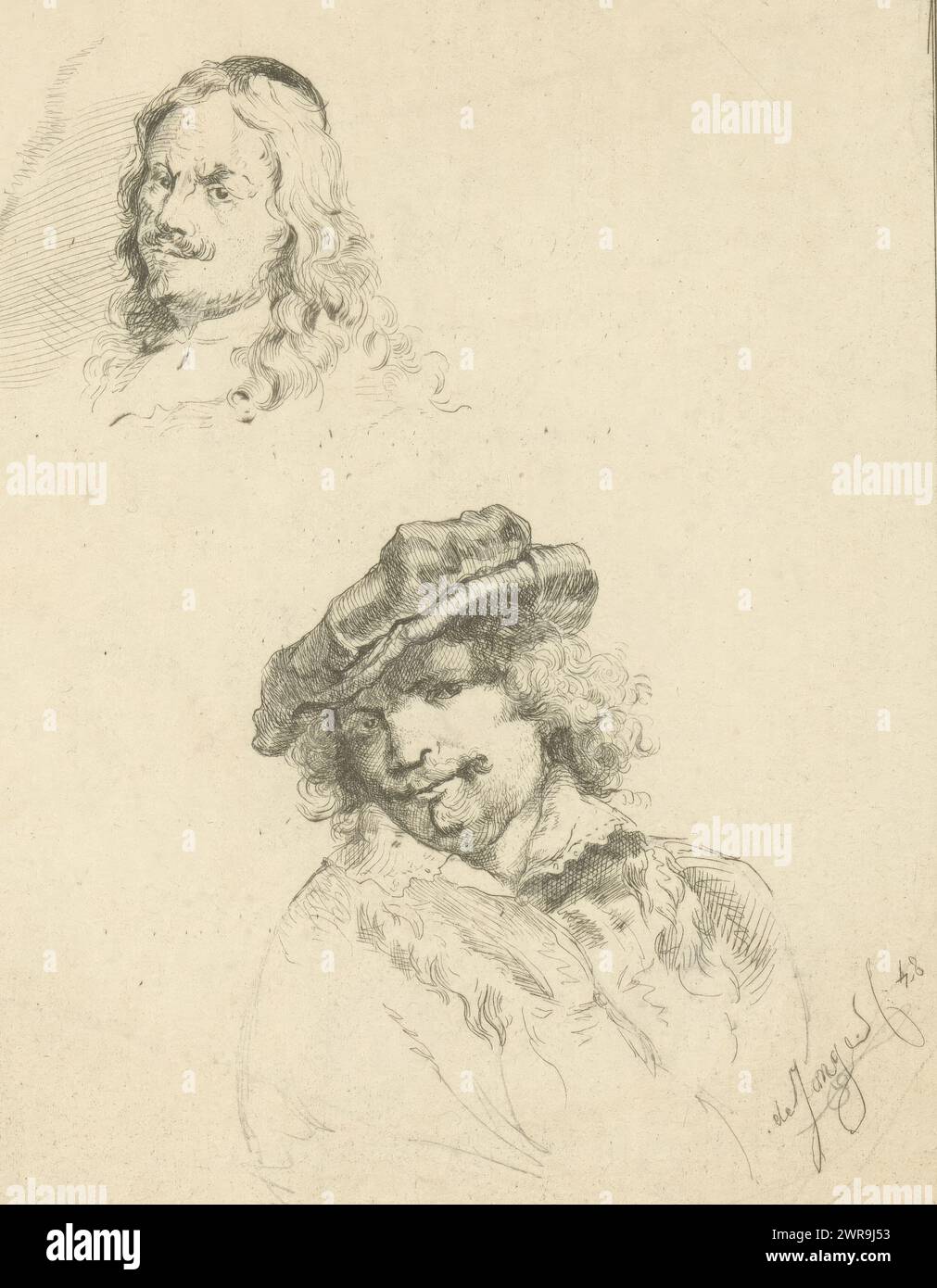 Portraits of Rembrandt and Tilmans, Bust Portraits of Rembrandt (bottom ...