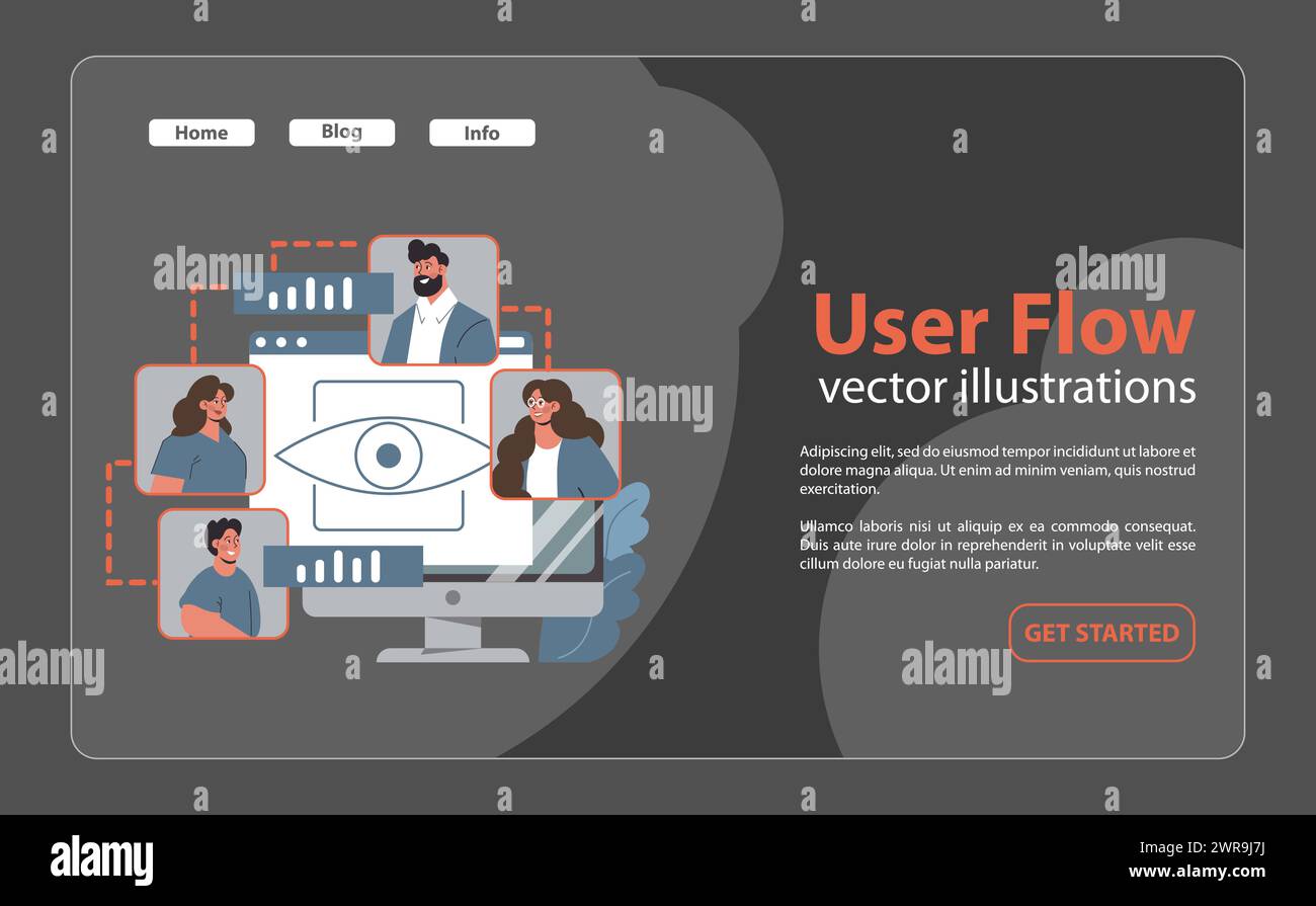 User Flow Visualization Concept Team Interacts Through Digital