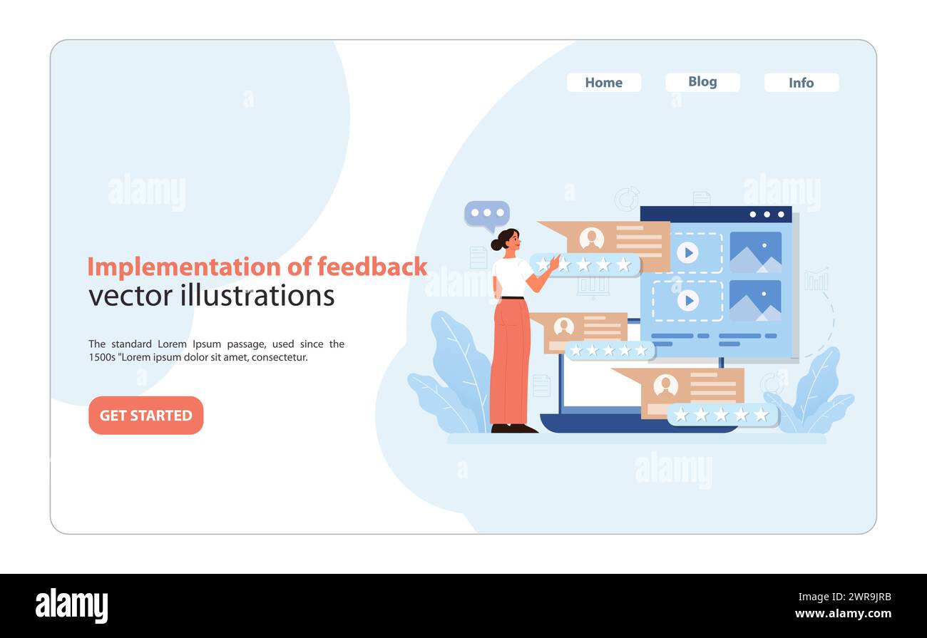 Feedback Implementation Process. Detailed illustration of a ...