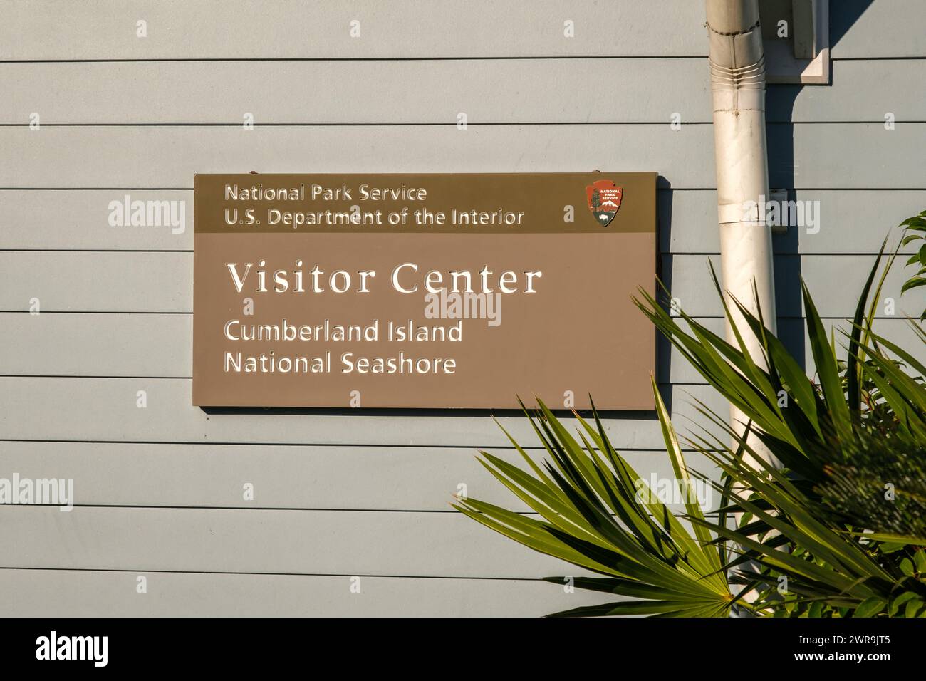 Cumberland Island National Seashore Visitor Center sign Stock Photo - Alamy
