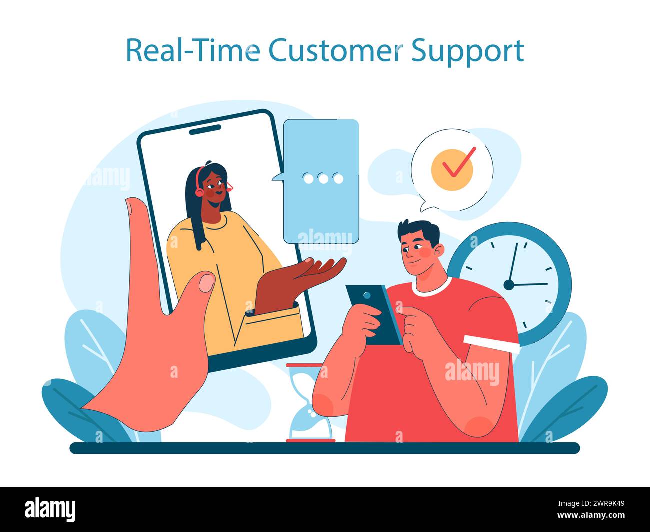 Marketing 5.0 concept. Efficient real-time customer support with a ...