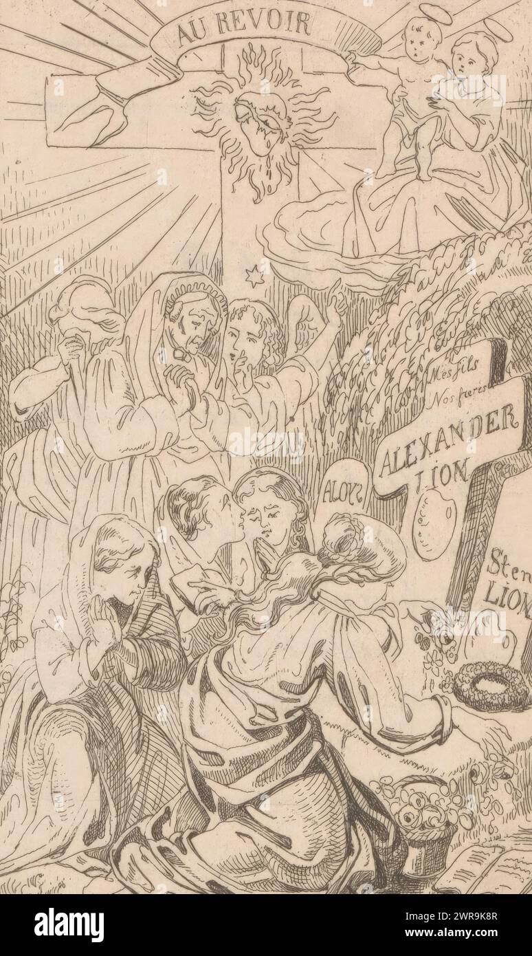 Prayer card for Alexandre Louis and Aloïs Stanislas Lion, print maker ...