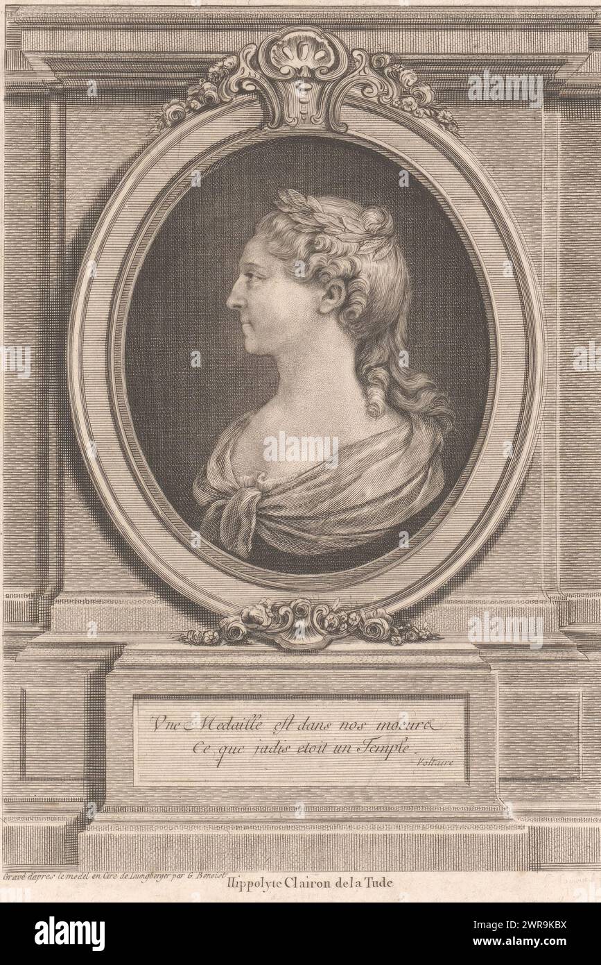 Portrait of Claire Clairon, Hippolyte Clairon de la Tude (title on ...