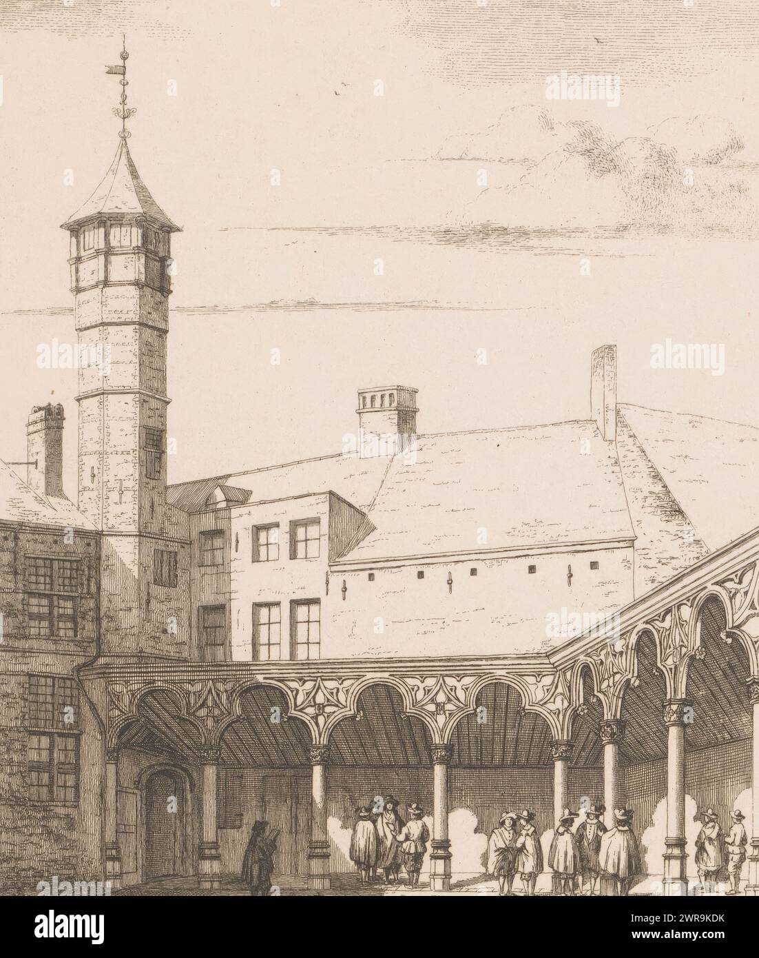 Courtyard of the Old Stock Exchange in Antwerp, print maker: Jean ...