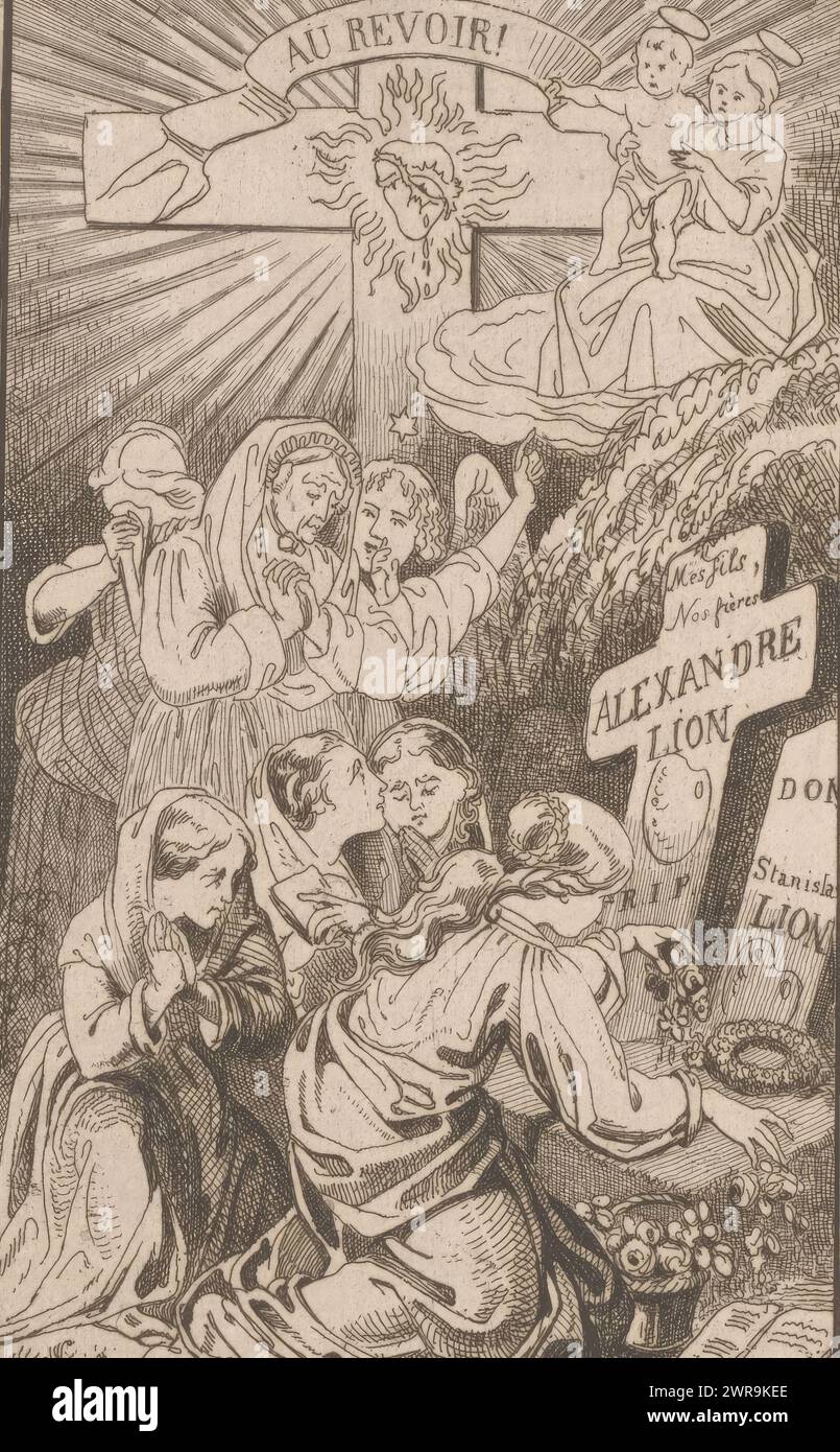 Prayer card for Alexandre Louis and Aloïs Stanislas Lion, print maker ...