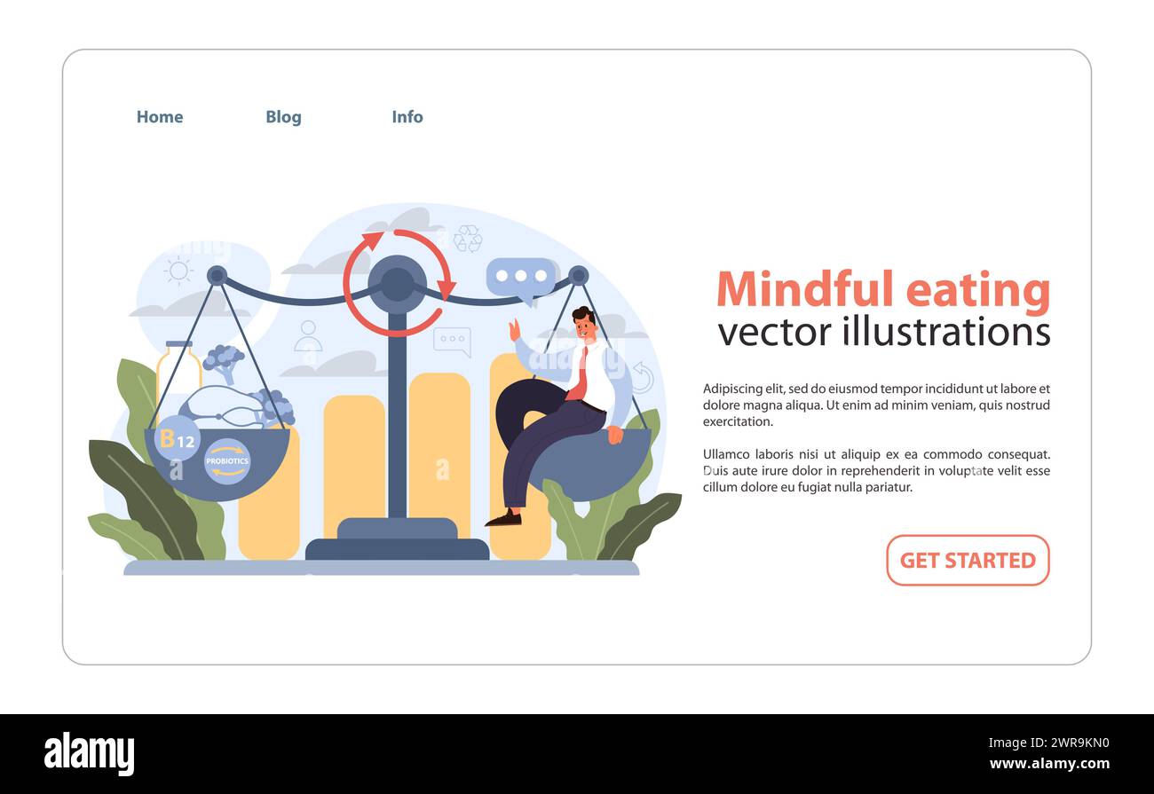 Mindful Eating Concept. An individual balances dietary choices ...