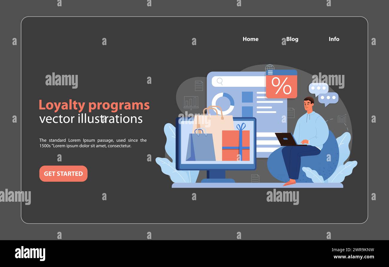 Loyalty Programs in Consumer Engagement. An illustration showing the ...