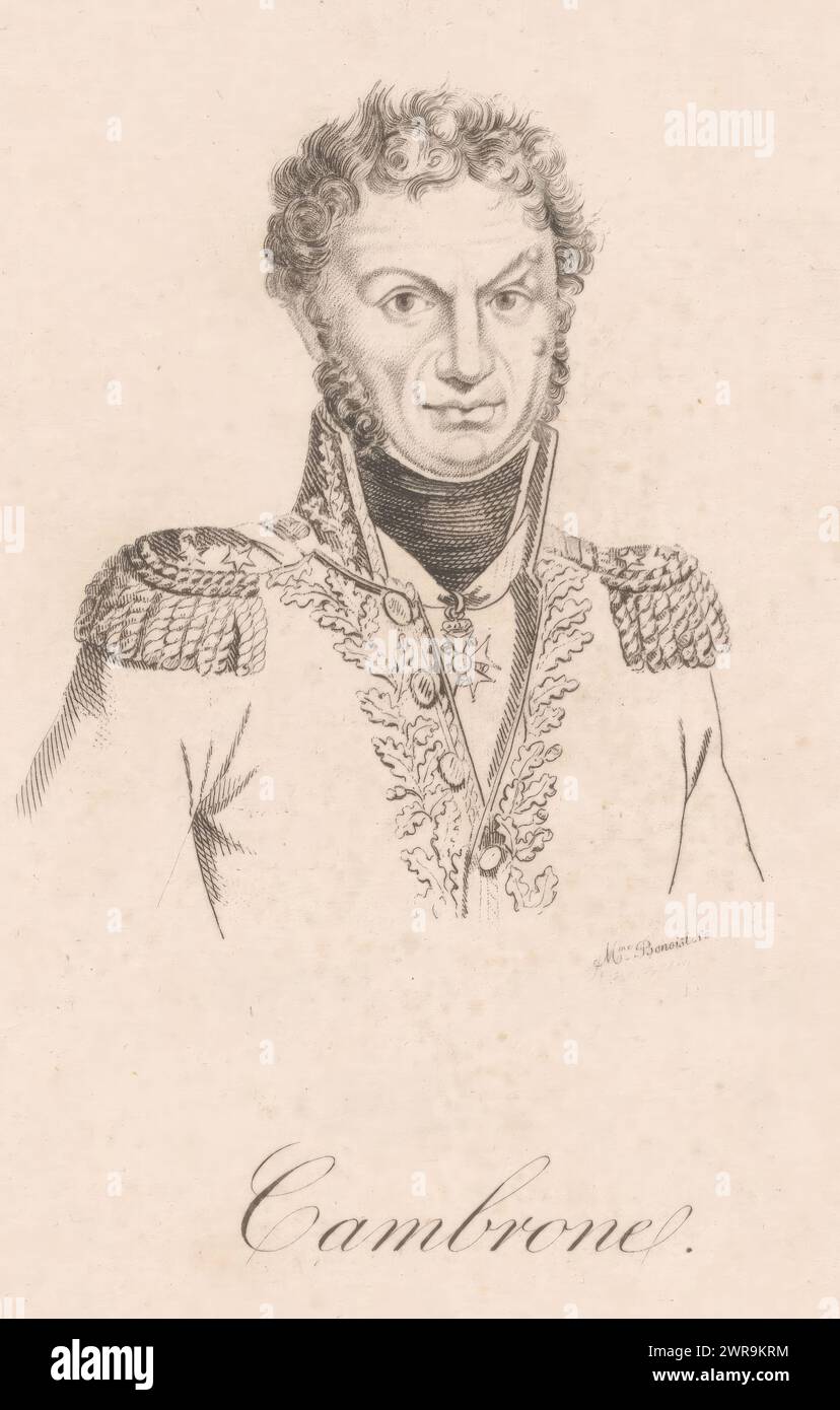 Portrait of Pierre Cambronne, Cambrone. (title on object), print maker ...