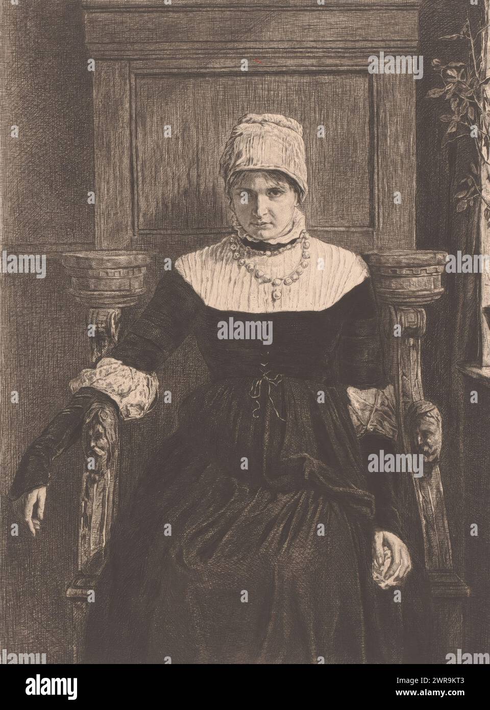 Portrait of an unknown lady sitting by the window, print maker: Frans ...