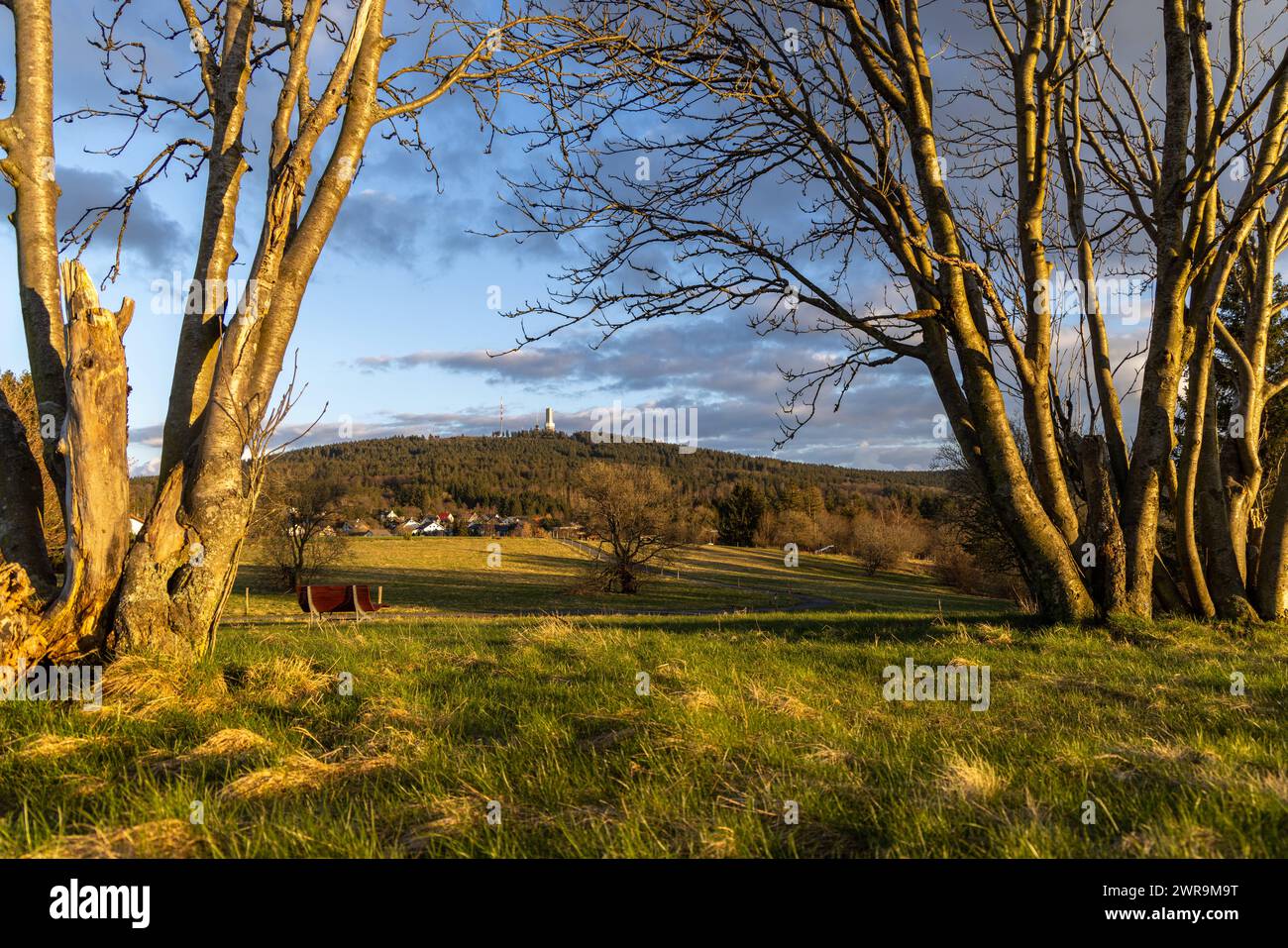 Abendstimmung im Taunus Die Abendsonne scheint auf die Landschaft in ...