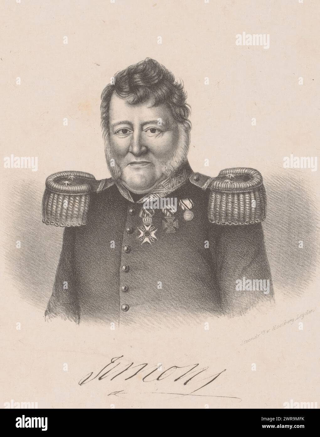 Portrait of Jean Jacques Simons, commander of the positions in Bergen ...