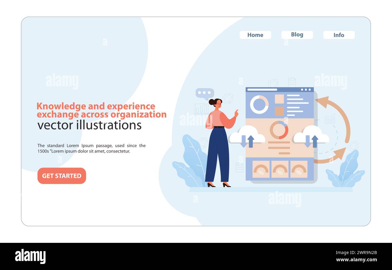 Organizational Knowledge Sharing Vector. An illustrative scene of a ...