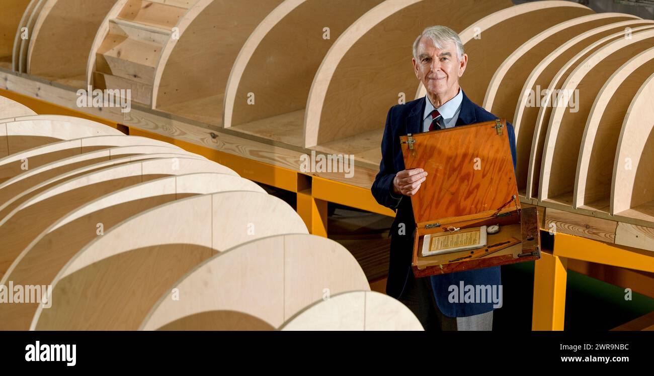 04/06/22 Professor Mike Bagshaw with his father’s navigation box. The ...