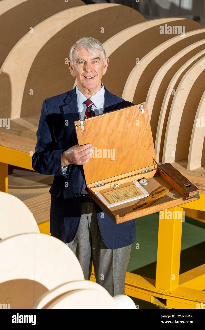 04/06/22 Professor Mike Bagshaw with his father’s navigation box. The ...