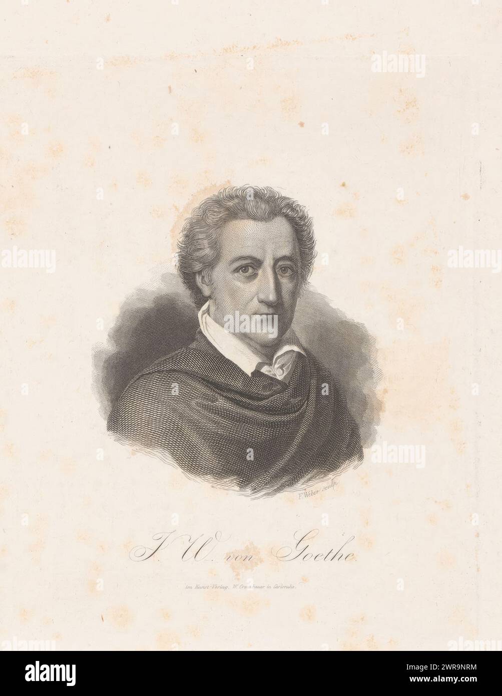 Portrait of Johann Wolfgang von Goethe, print maker: Friedrich Weber ...