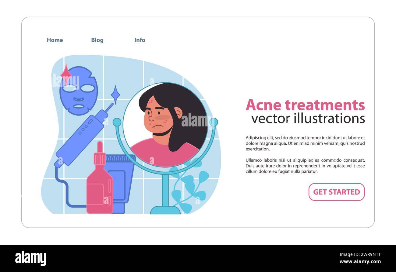 Focused Acne Treatment Process Woman Reviewing Her Facial Skin
