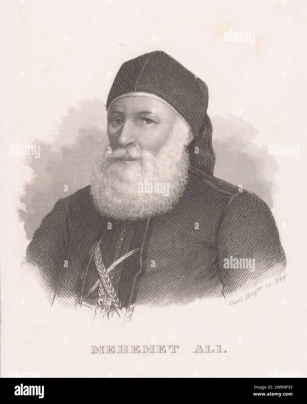 Portrait of Mohammed Ali, Governor of Egypt, print maker: Carl Mayer ...