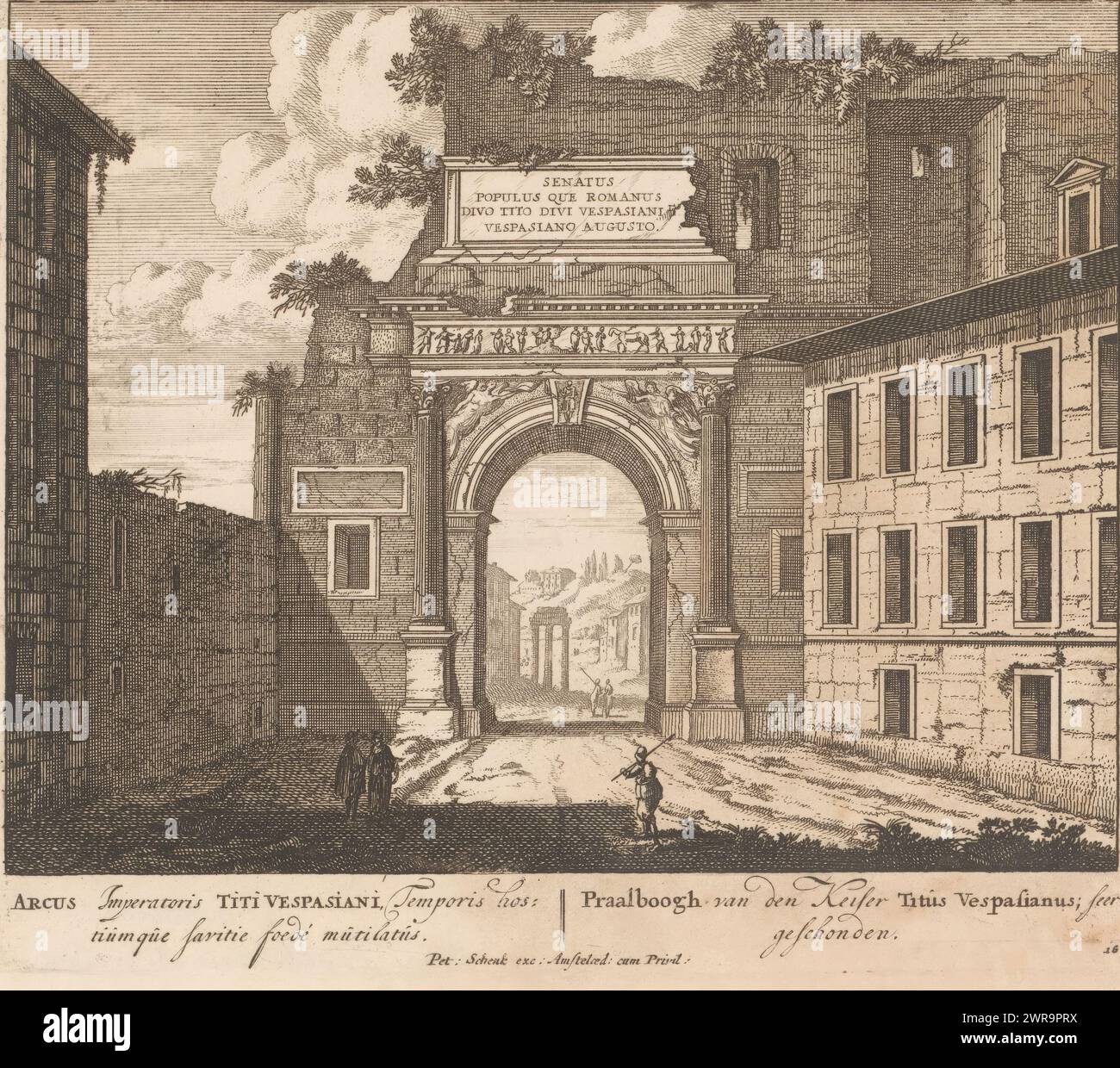 View of the Arch of Titus, in Rome, Arch of the Emperor Titus ...