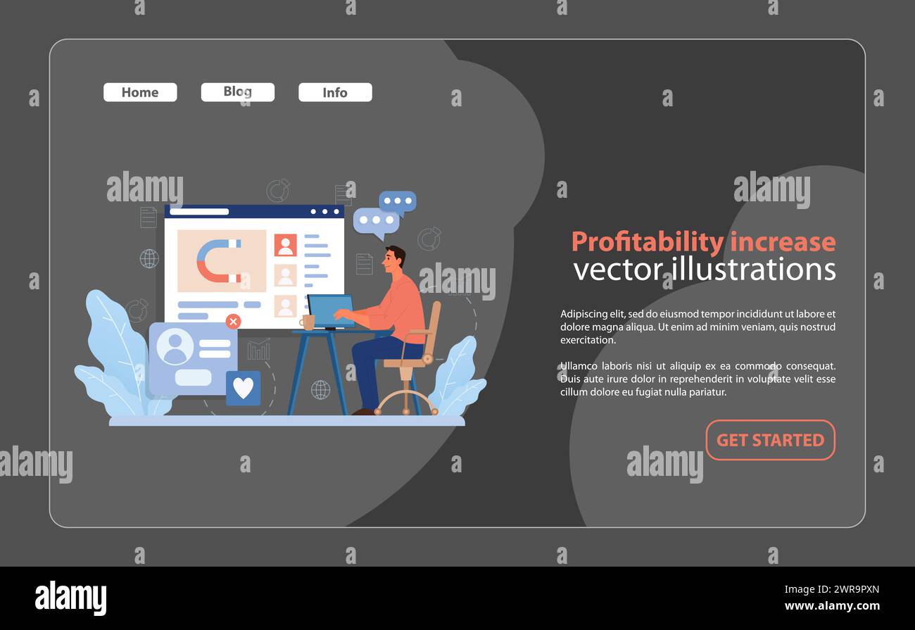 Profitability Increase Strategy. A clean vector illustration ...