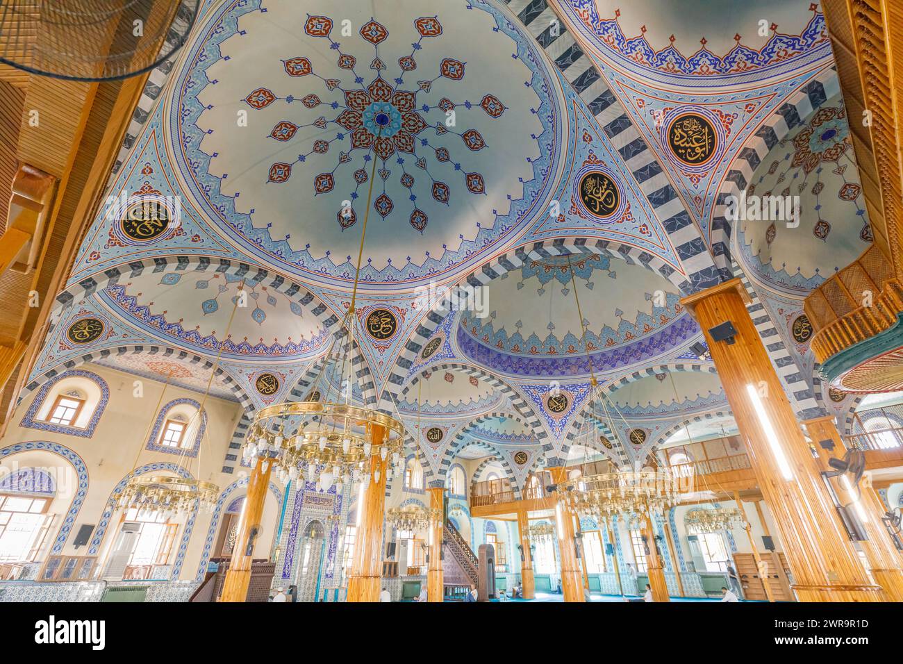 Konya, Turkey - Aug 5,2023: Kapu Camii Mosque ceiling, with arches and ...