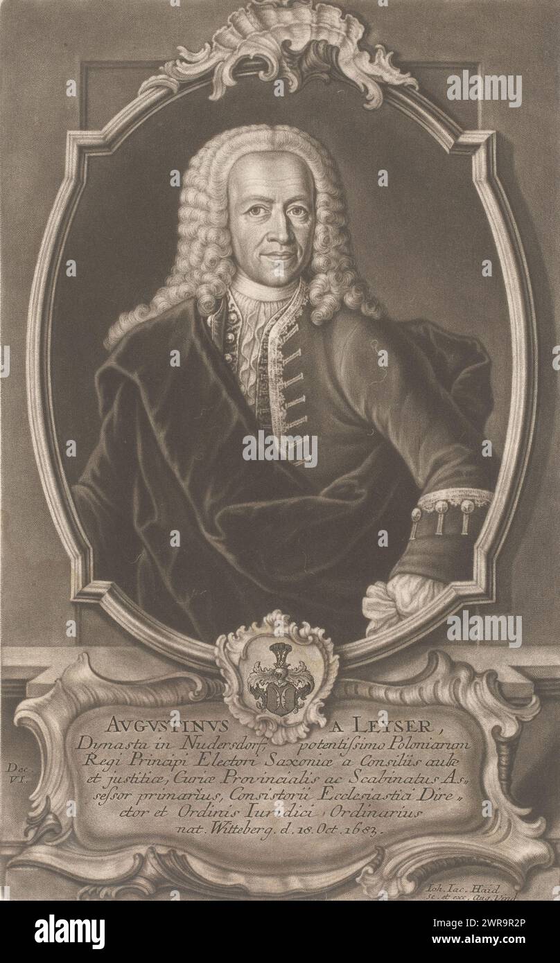 Portrait of Augustin Leyser, with caption in Latin., print maker ...