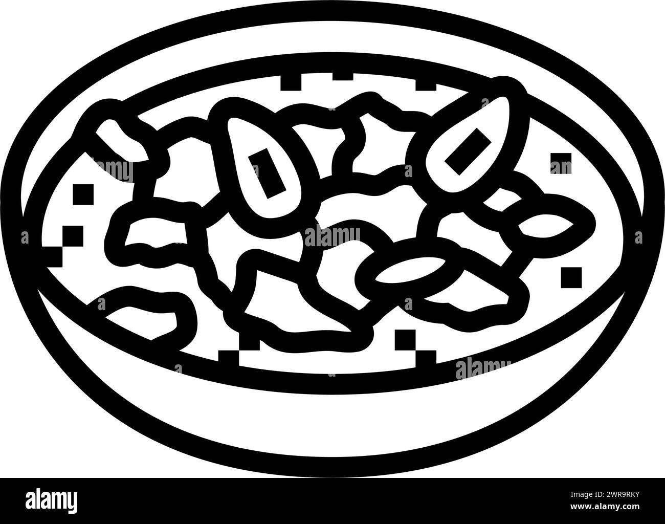 panang curry thai cuisine line icon vector illustration Stock Vector ...