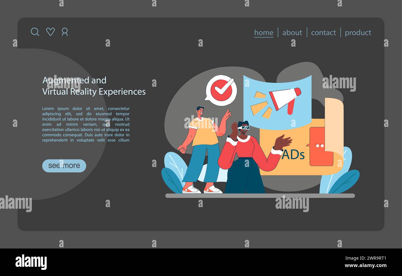 Marketing 5.0 concept. Immersive augmented and virtual reality experiences transform consumer ...