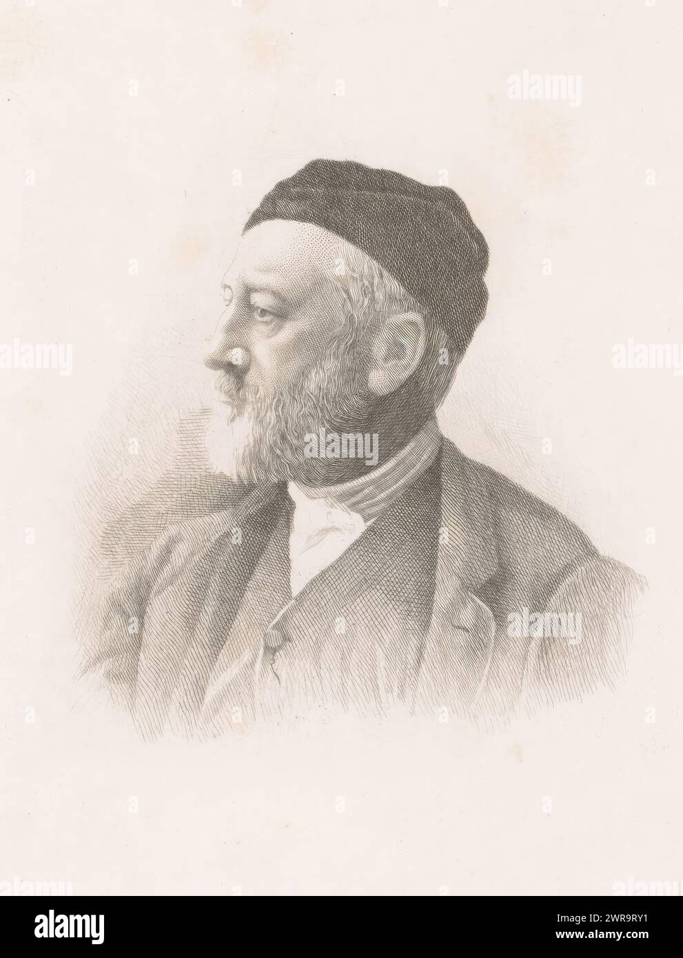 Portrait of Louis Gallait, print maker: Auguste Danse, (signed by ...