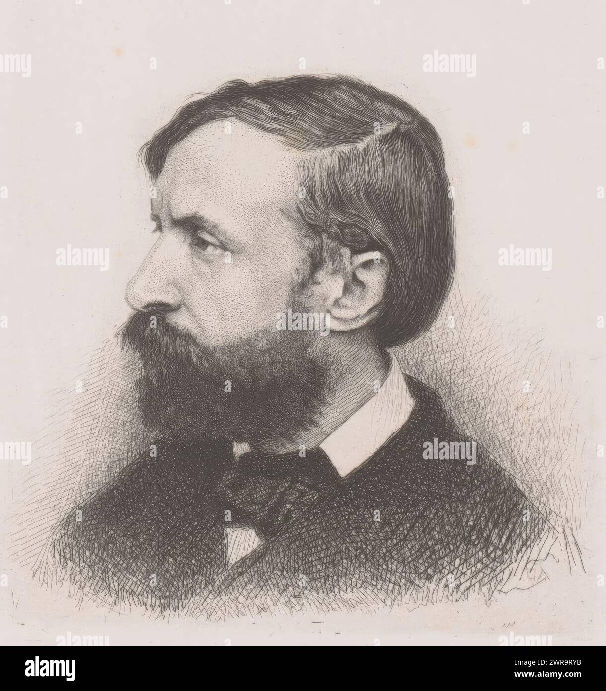Portrait of Charles de Groux, print maker: Auguste Danse, 1886, paper ...