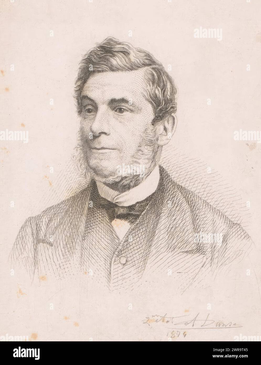 Portrait of Mr Poelman, print maker: Auguste Danse, (signed by artist ...