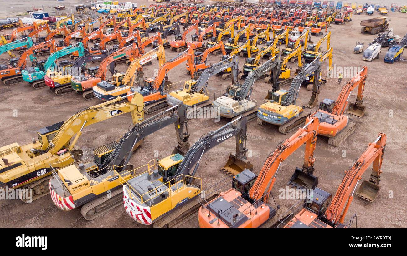 15/07/21 Construction equipment and heavy plant on display outside ...
