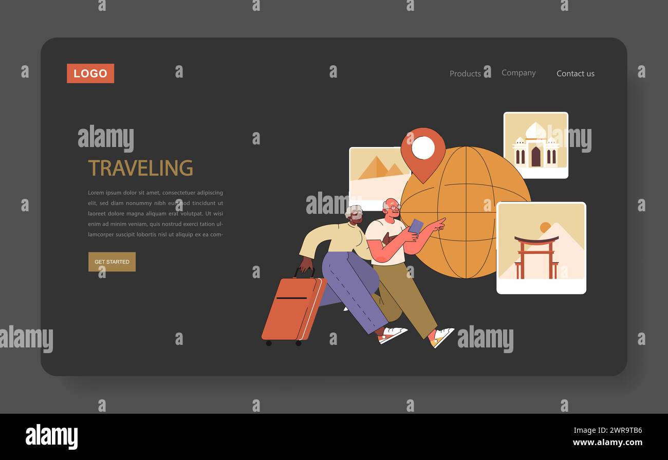 Seniors and world travel Stock Vector Images - Alamy