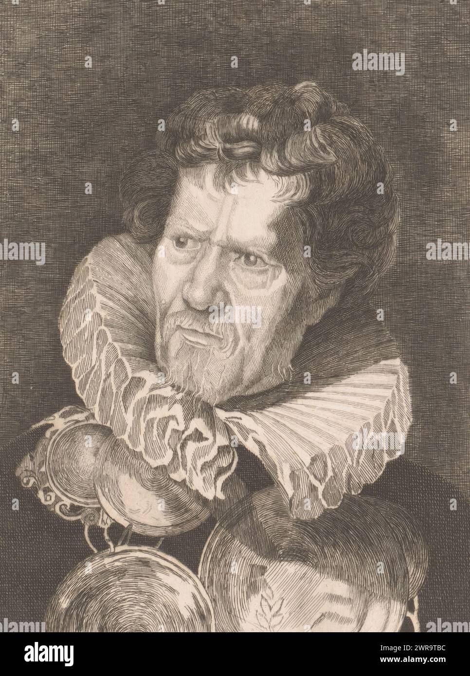 Portrait of Abraham Grapheus, print maker: Joseph Dujardin, (signed by artist), after painting ...