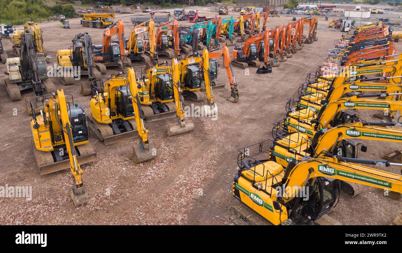 15/07/21 Construction equipment and heavy plant on display outside ...