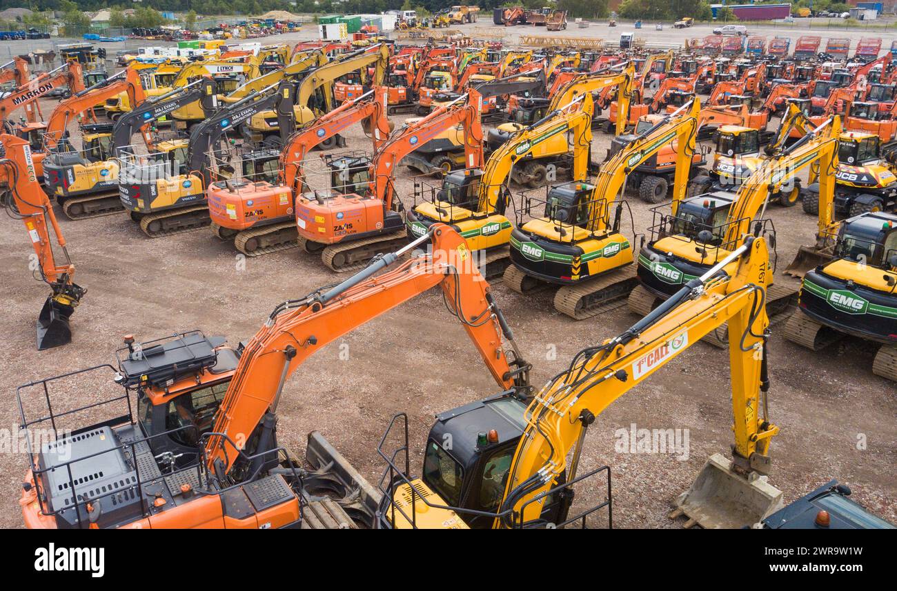 15/07/21 Construction equipment and heavy plant on display outside ...