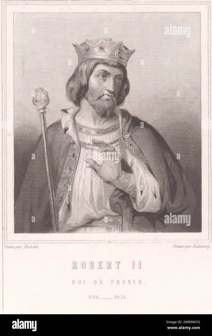 Portrait of Robert II the Pious, King of France, Robert II (title on object), print maker ...