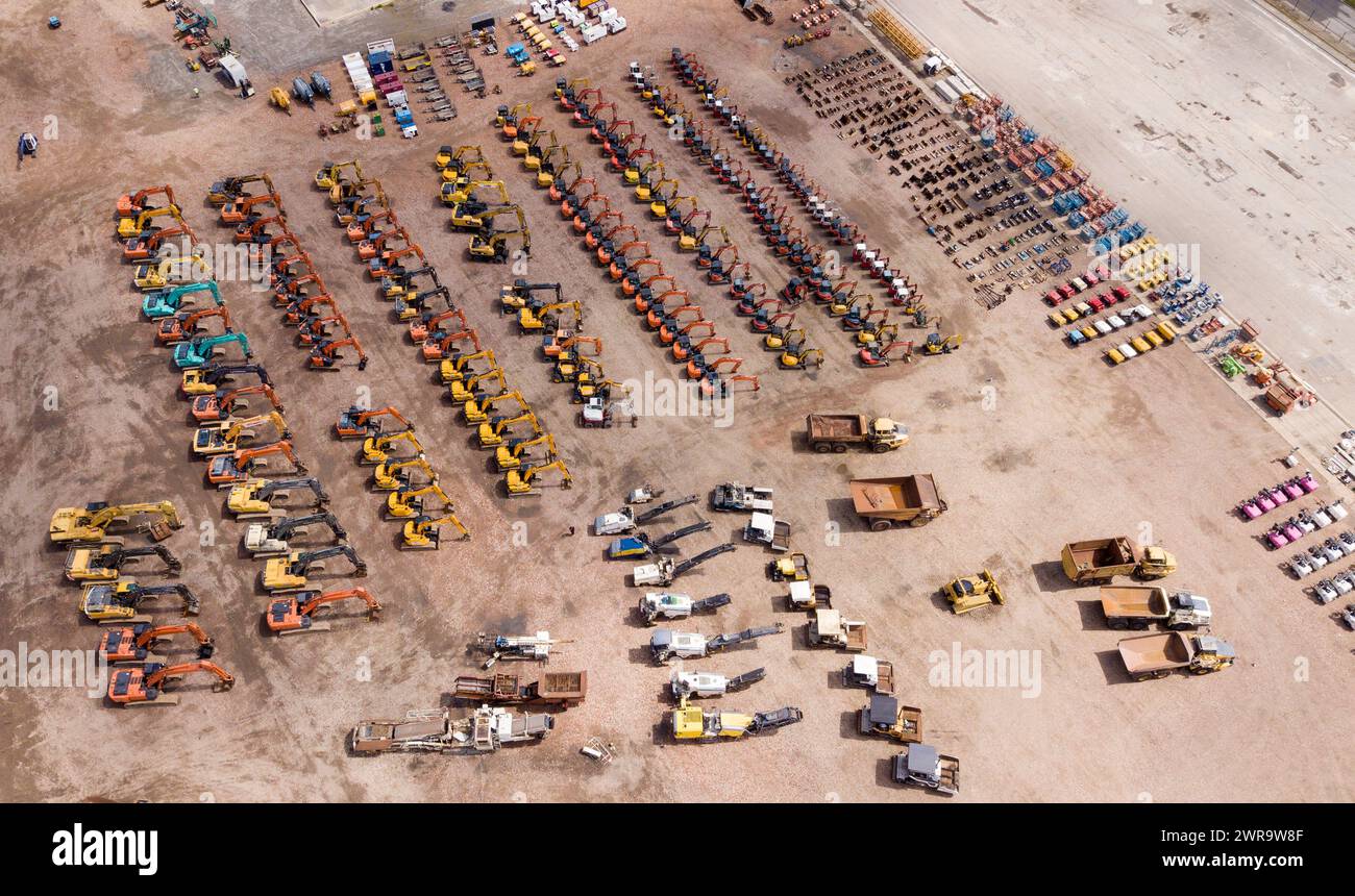 15/07/21 Construction equipment and heavy plant on display outside ...