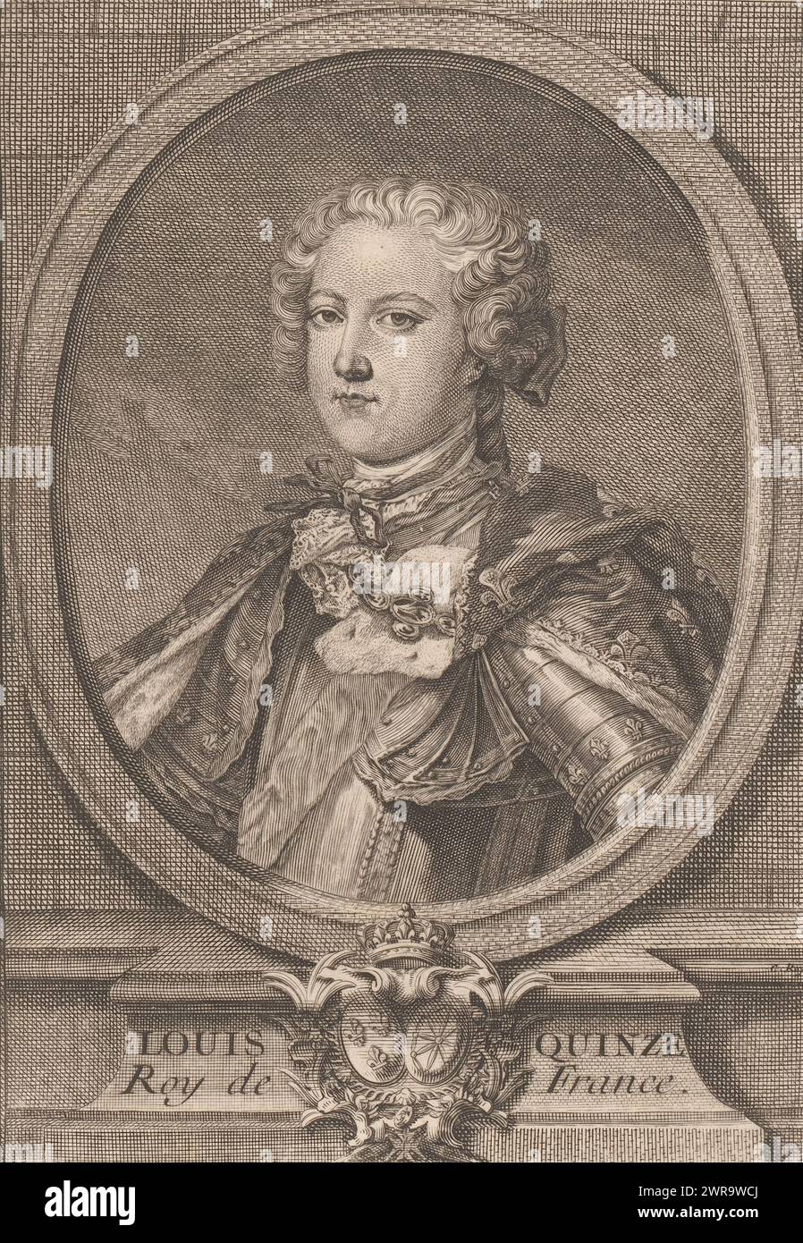 Portrait of Louis XV, print maker: Claude Roy, publisher: Michel ...