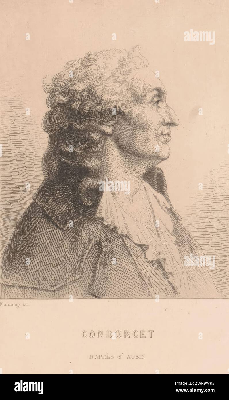 Portrait of Nicolas de Condorcet, print maker: Léopold Flameng, after ...