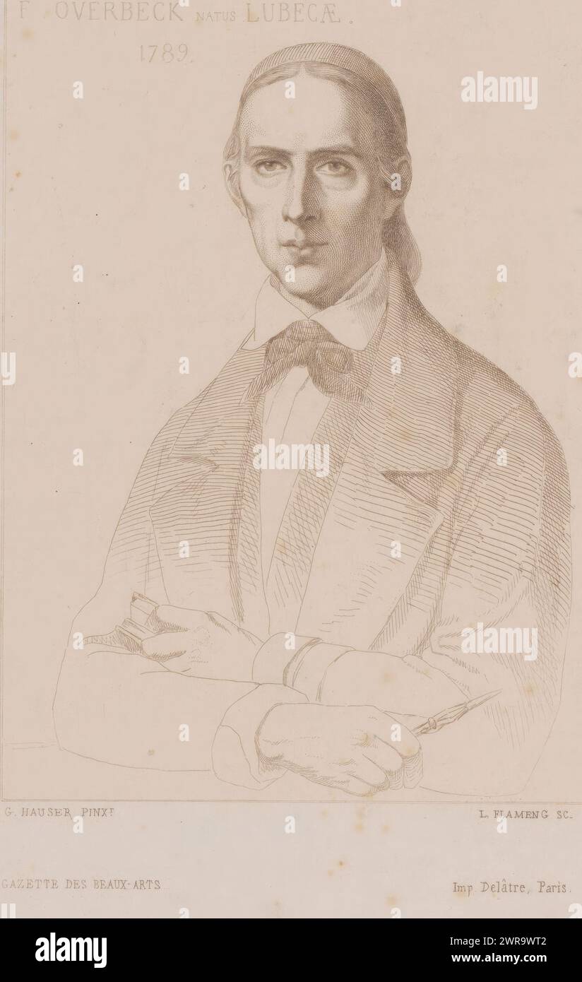 Portrait of Johann Friedrich Overbeck, F. Overbeck natus Lubecae (title ...